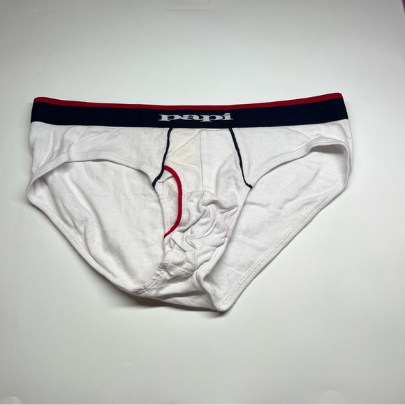 Papi | Underwear & Socks | Mens White Briefs With Red And Black Accents ...